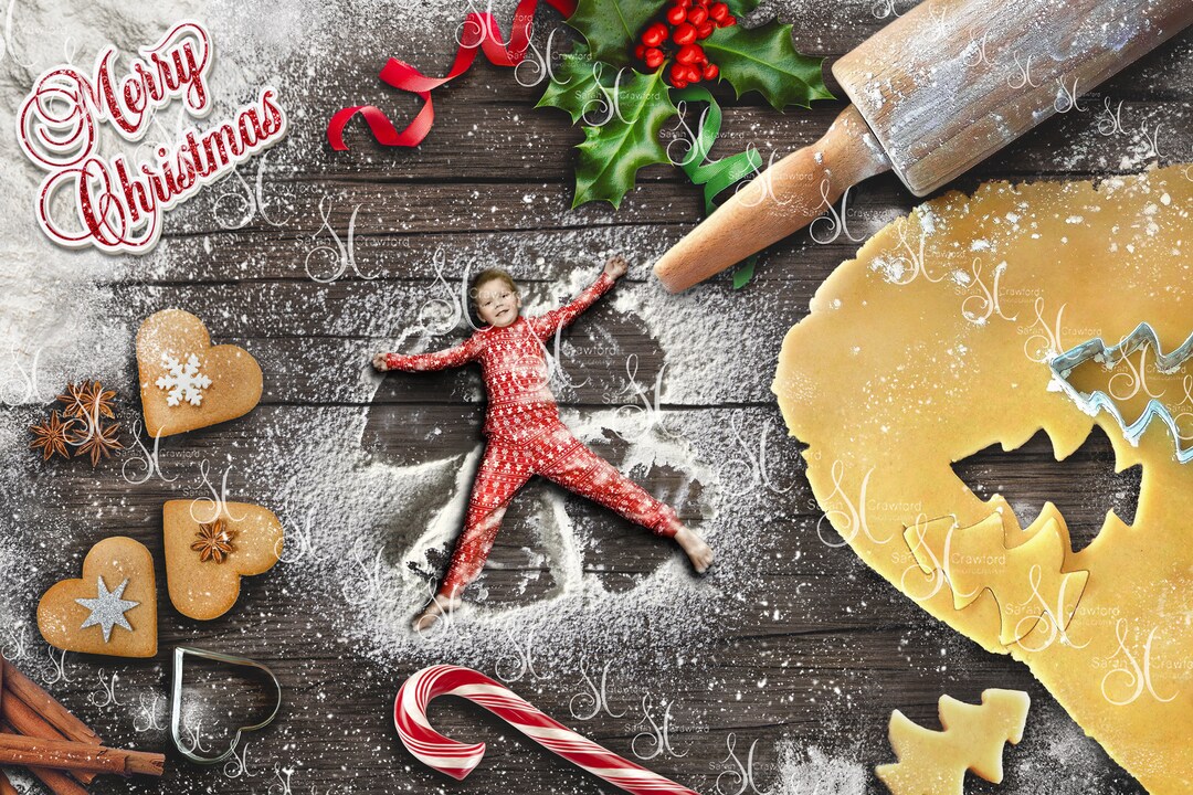 Christmas Baking Flour Angel Background, Digital Composite for ...