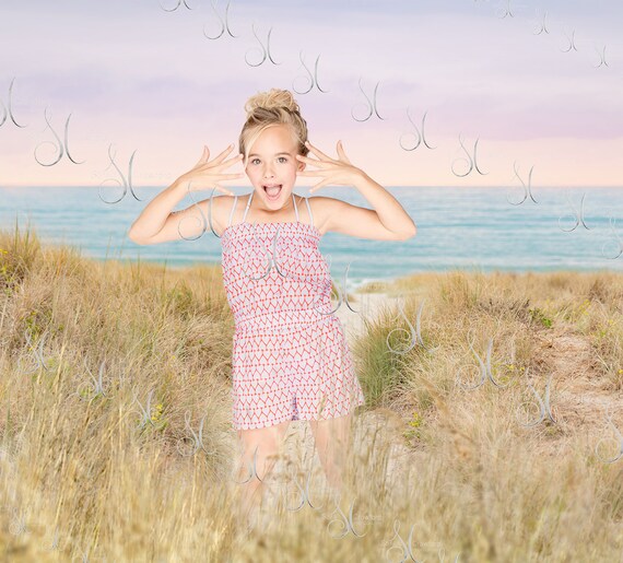 Beach Digital Background Composite With Grassy Overlay Png for - Etsy