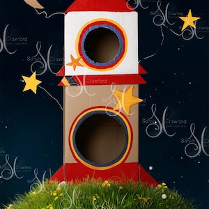 DIGITAL Cardboard Rocket Background/overlay Set - Etsy