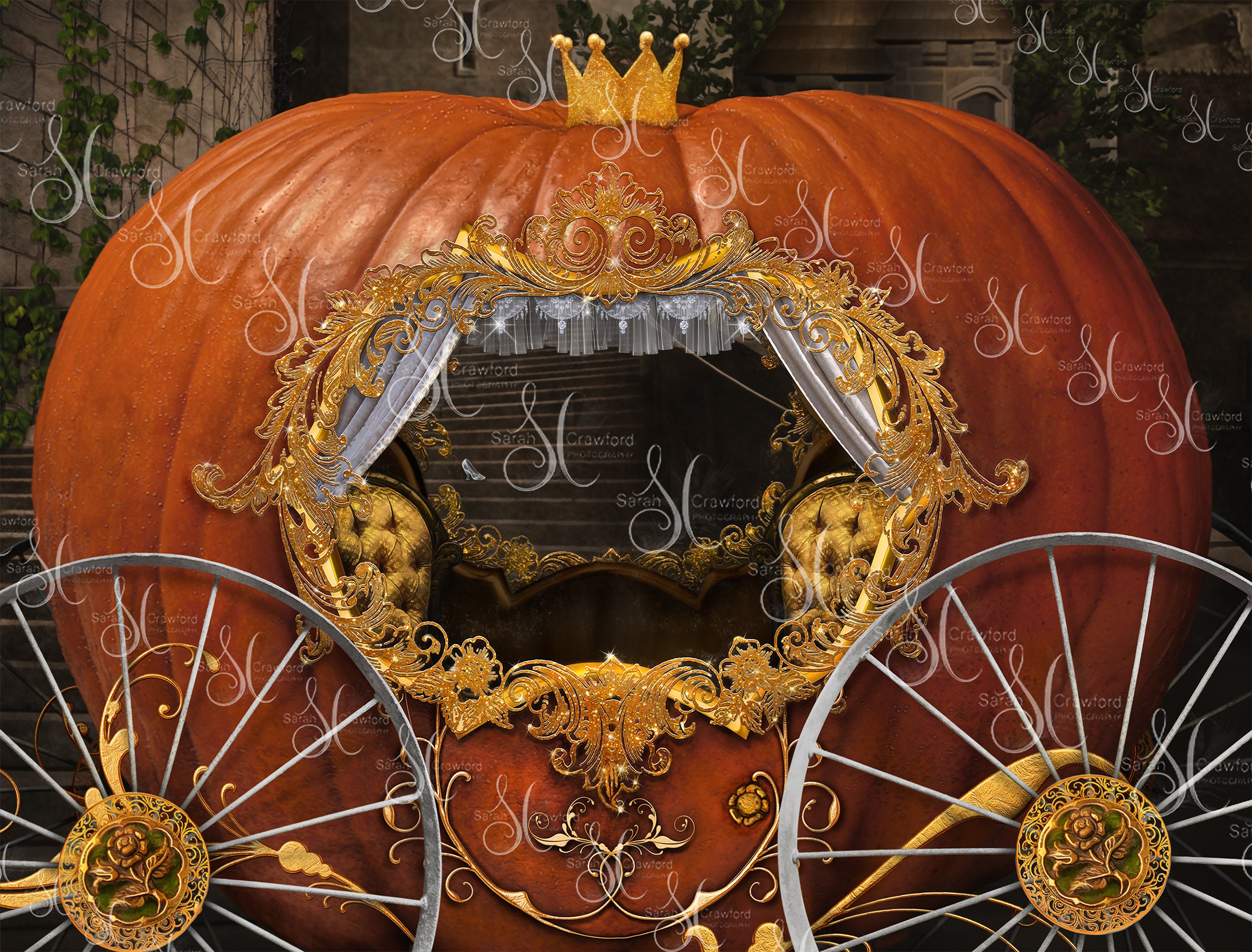 Cinderella Pumpkin Coach Digital Composite Background With Window ...