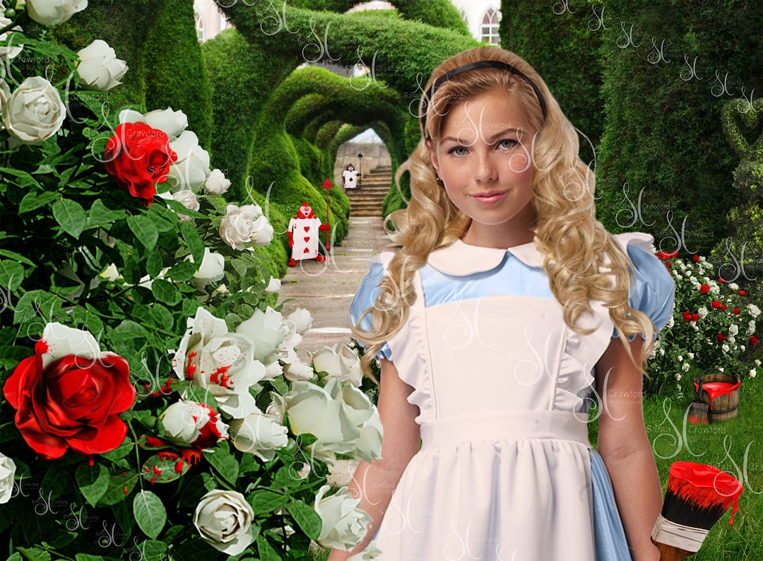 Alice in Wonderland Painting the Roses Red Digital Background With ...