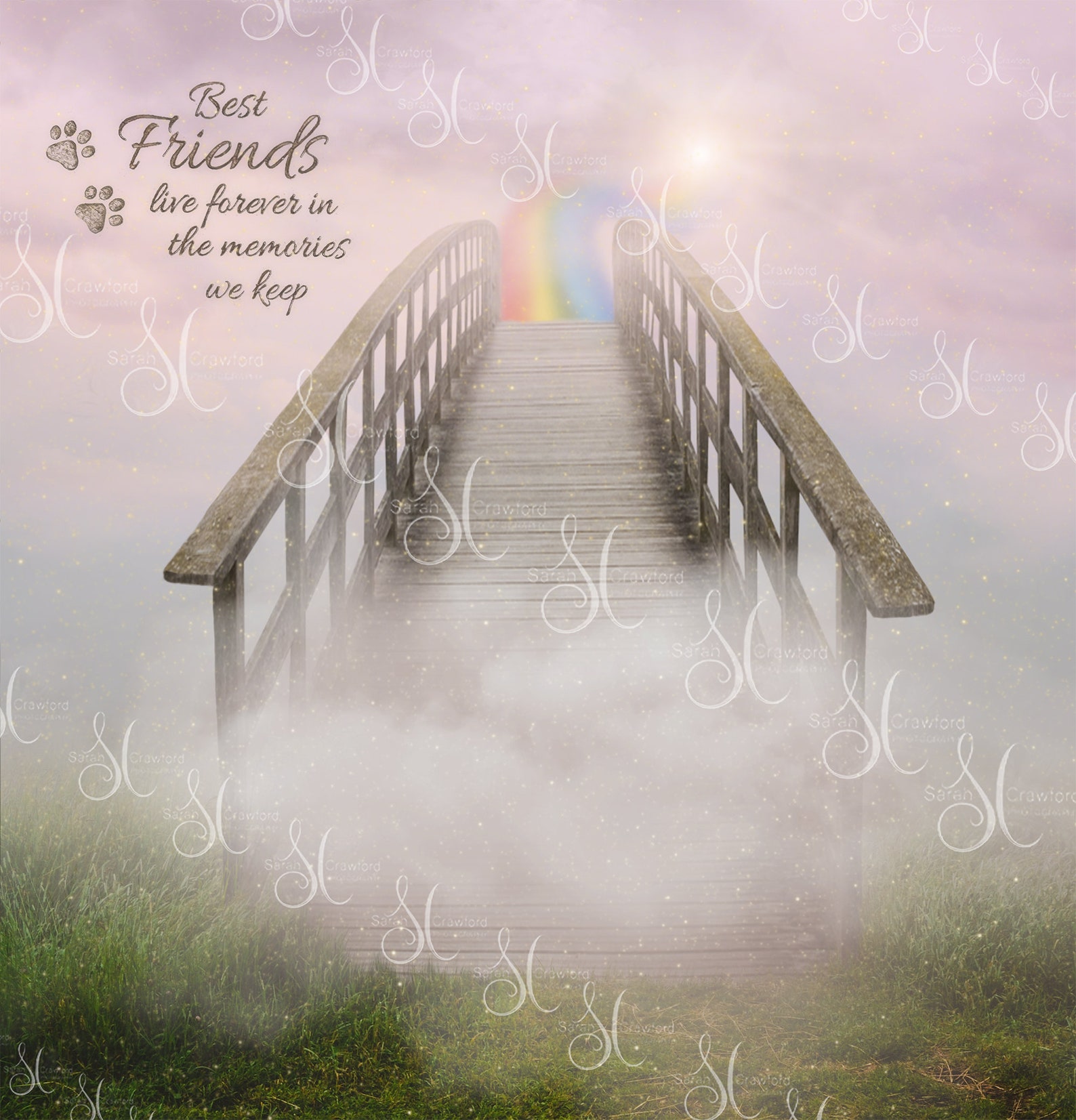 Rainbow Bridge to Heaven Background With Cloud and Quote - Etsy