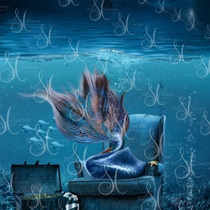 Mermaid Background Underwater Digital Composite With Mermaid Tail/fish ...