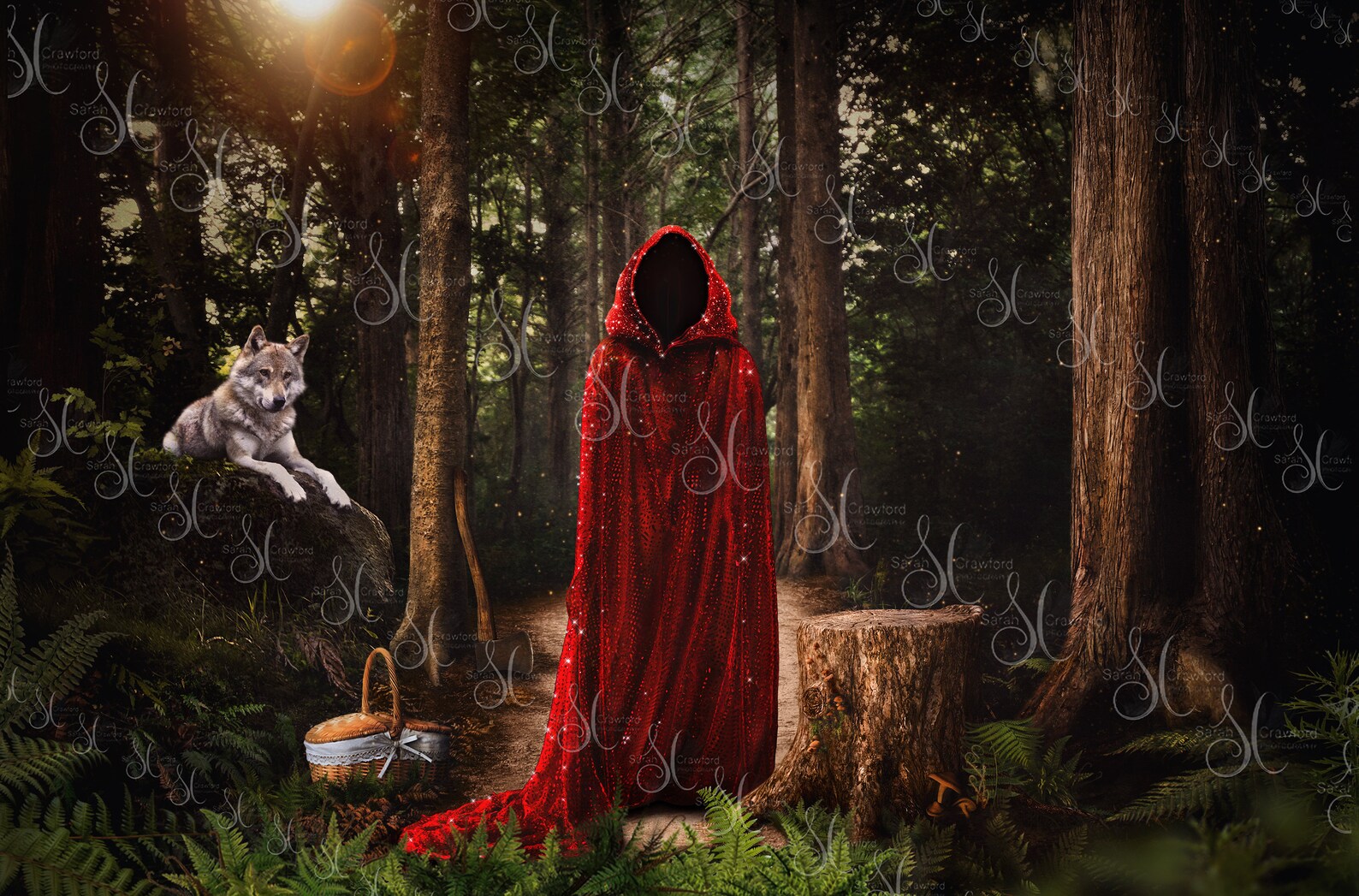 Red Riding Hood Digital Composite Background With Overlays - Etsy
