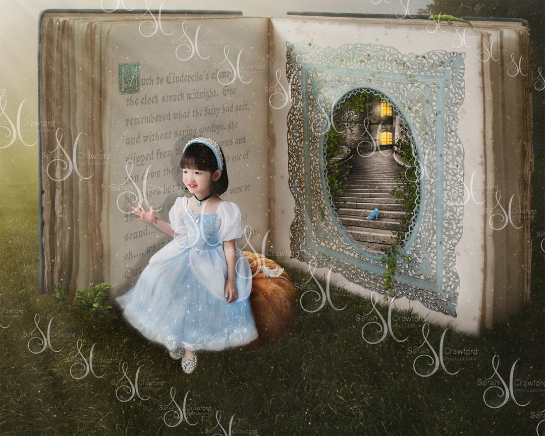 Cinderella Storybook Digital Background With Sparkly Dust and Sunray ...