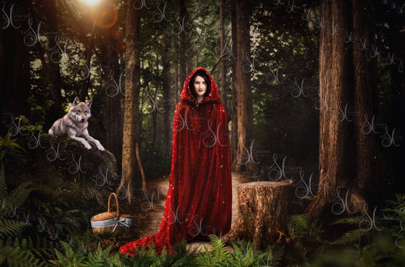 Red Riding Hood Digital Composite Background With Overlays - Etsy UK