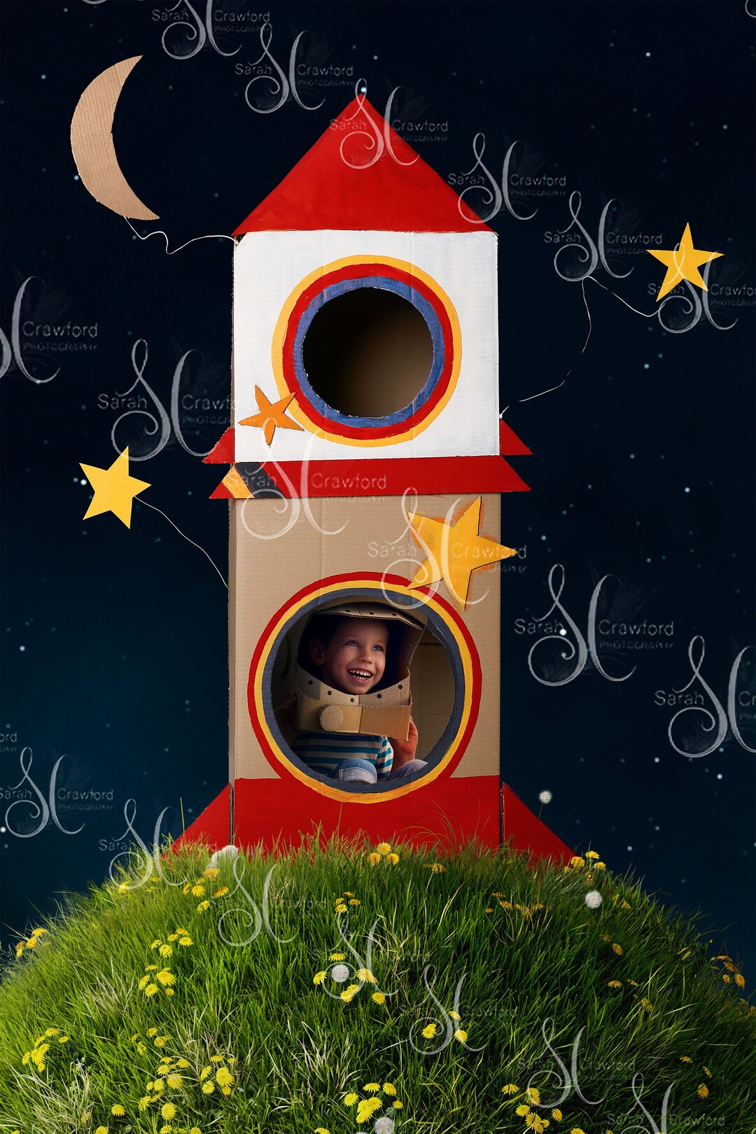 DIGITAL Cardboard Rocket Background/overlay Set - Etsy