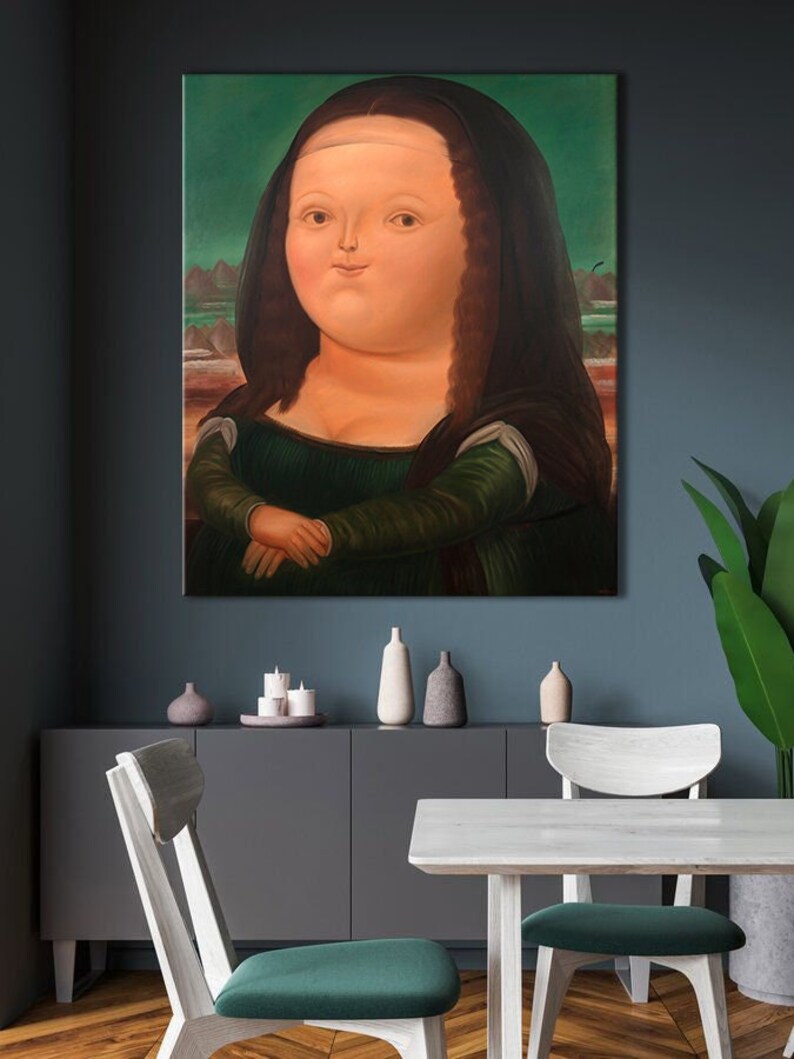 Mona Lisa by Fernando Botero Canvas Print Painting Mid Century - Etsy