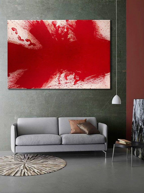 Red Blood Painting Ideas For Living Room