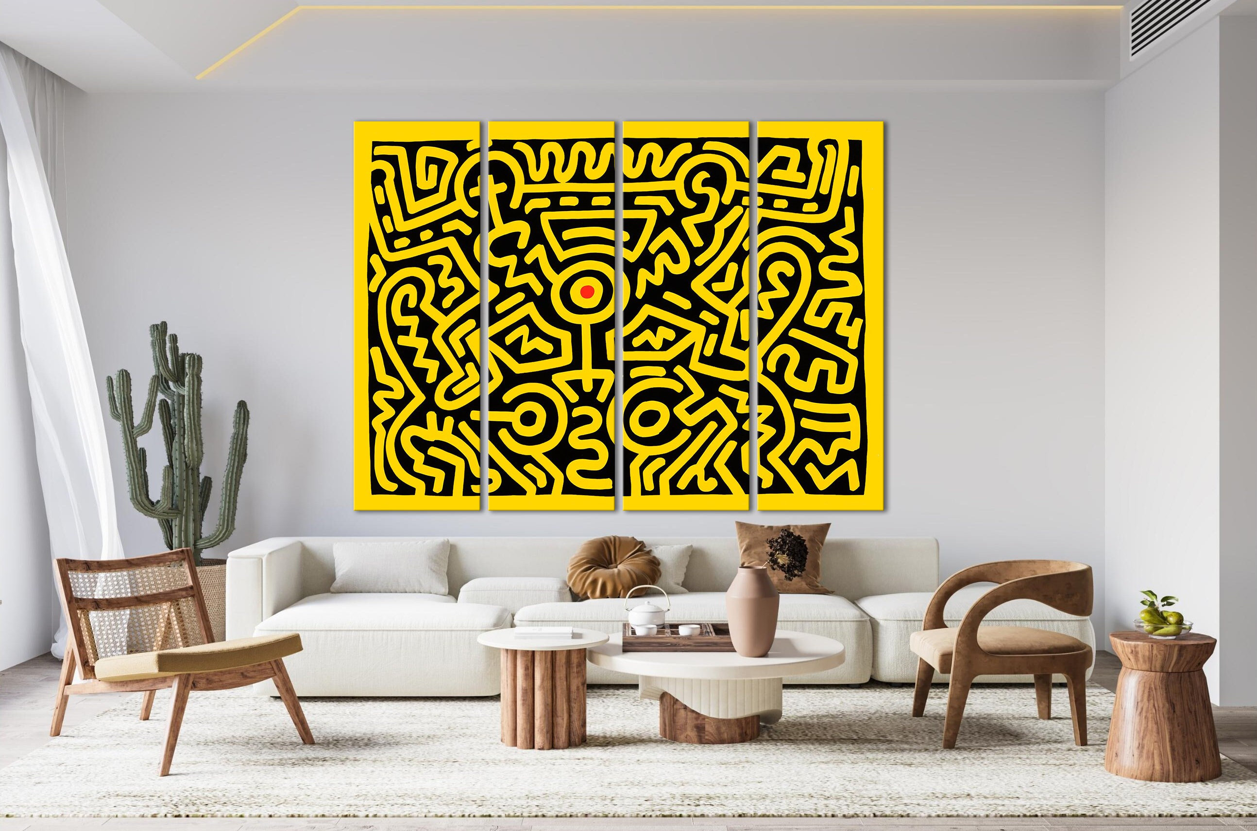 Large Art by Keith Haring Colorful Decorative Canvas Print Urban Print ...