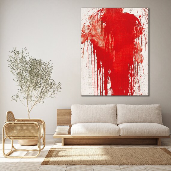 Red Blood Painting Ideas For Living Room