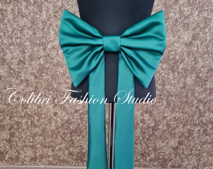 Green Satin Bow, Detachable Bow for Flower Dresses, Satin Flower Girl ...