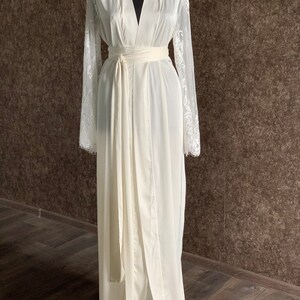 Silk Robe Long Sleeves Robe Bridal Robes Luxury Robe Long - Etsy