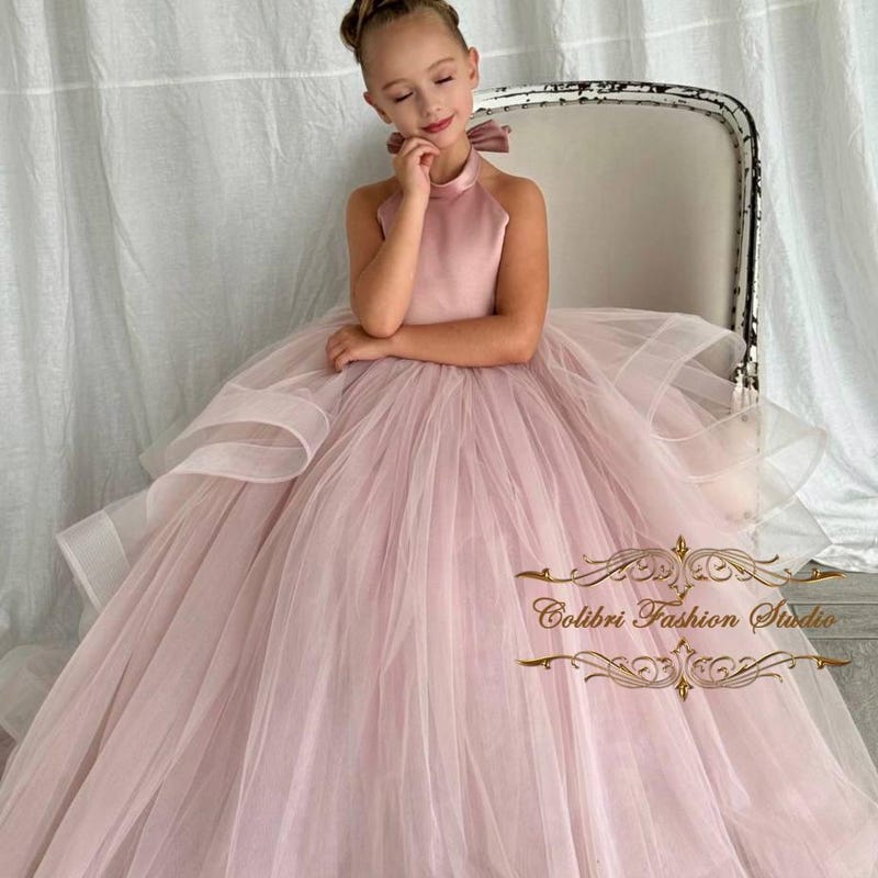 Pink Tulle Train Dress - Etsy