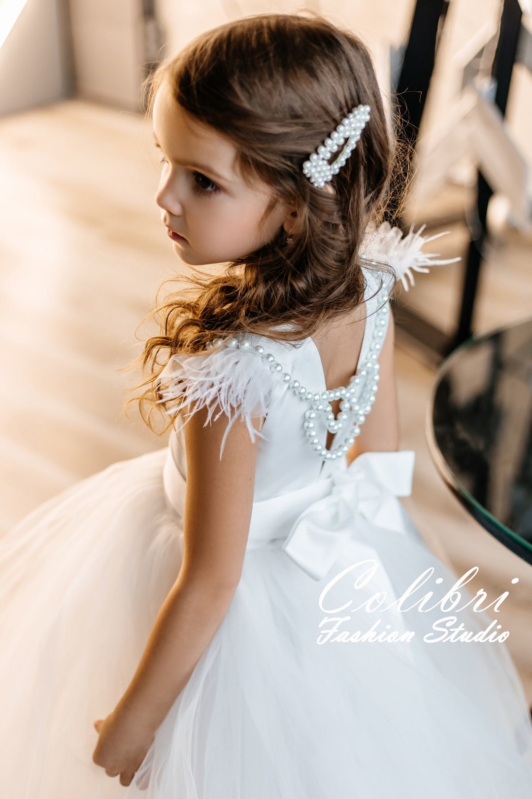 Flower Girl Dress, Tutu Flower Girl Dress, Tulle Flower Dress,ivory ...