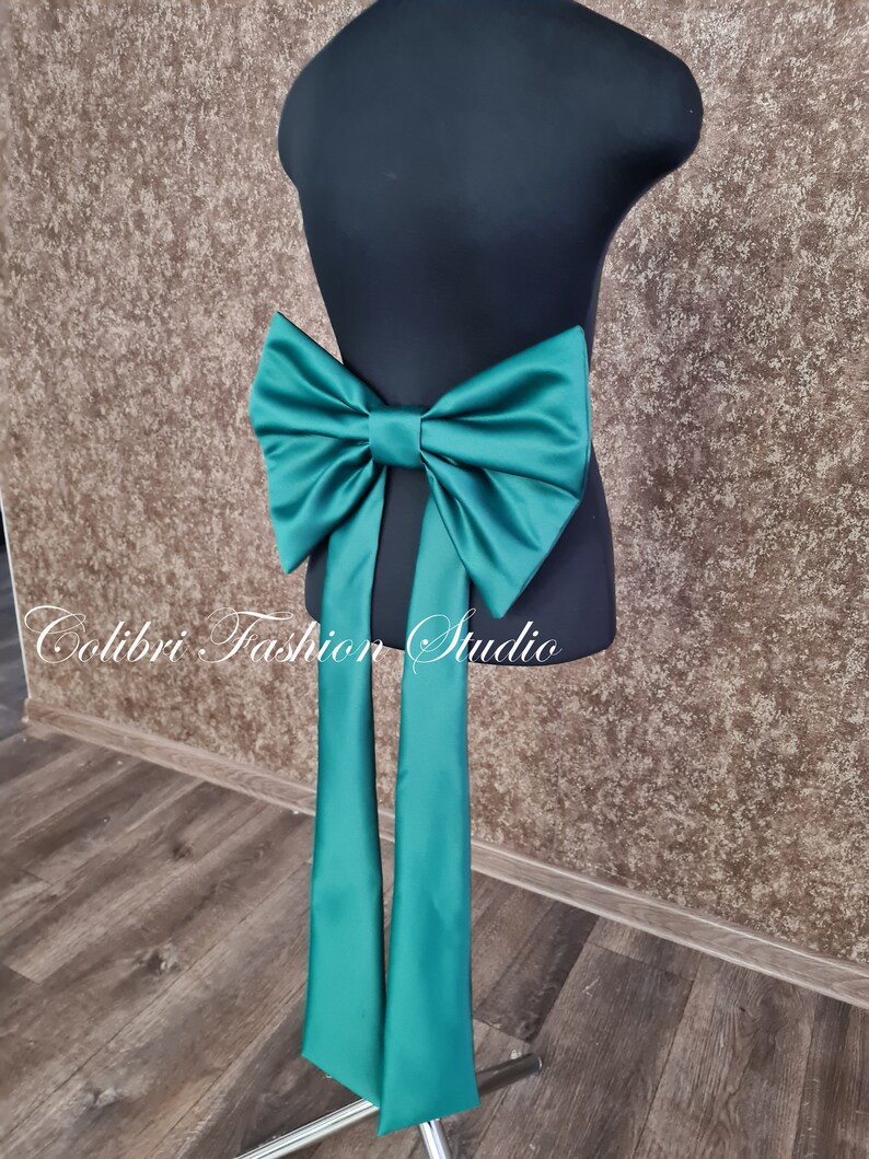 Green Satin Bow, Detachable Bow for Flower Dresses, Satin Flower Girl ...
