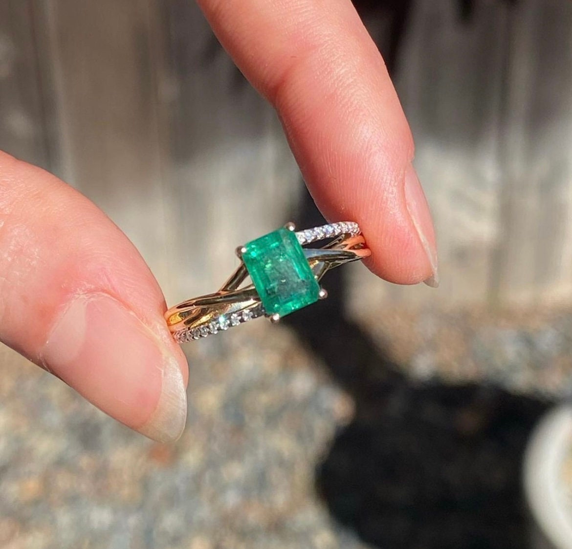 Natural Emerald Ring, Vintage Rings, Multy Stone Rings, Engagement Ring ...