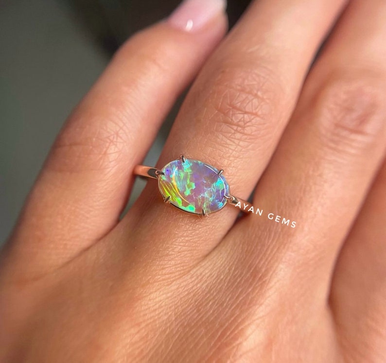 Natural Ethopian Opal Ring, Gemstone Rings, Vintage Ring, 925 Sterling ...