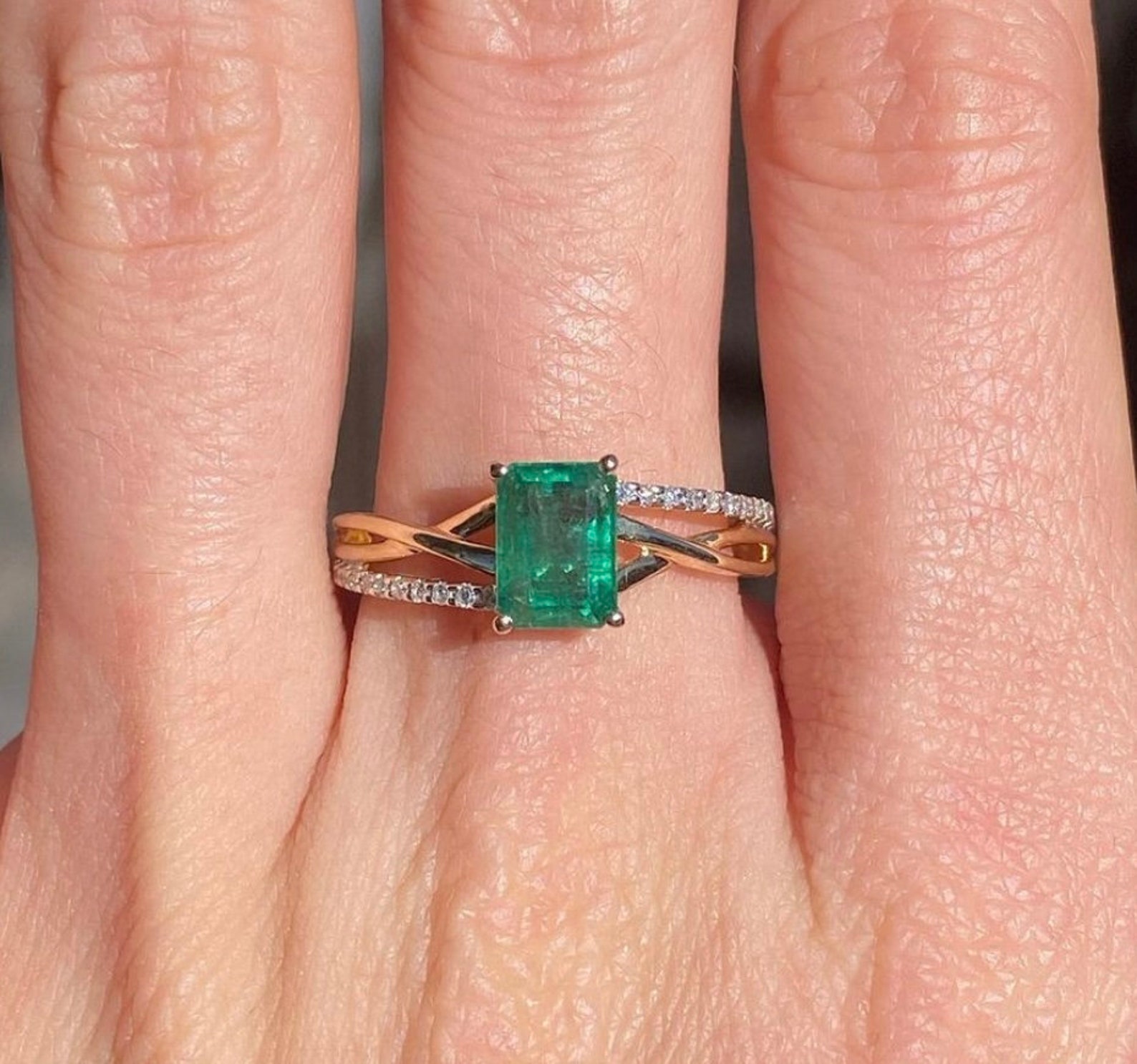 Natural Emerald Ring, Vintage Rings, Multy Stone Rings, Engagement Ring ...