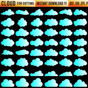 Cloud Bundle SVG Cloud Clipart Weather Svg Cloud - Etsy