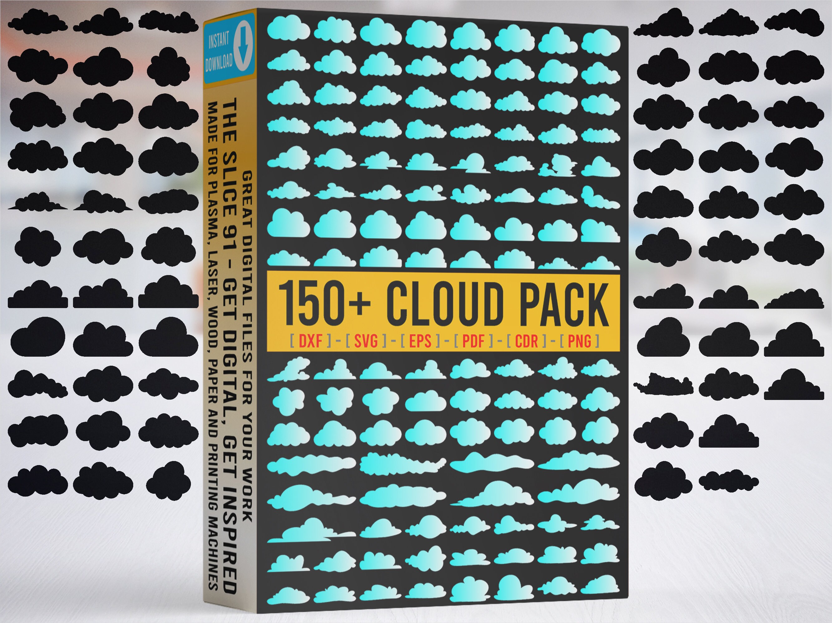 Cloud Bundle SVG Cloud Clipart Weather Svg Cloud - Etsy