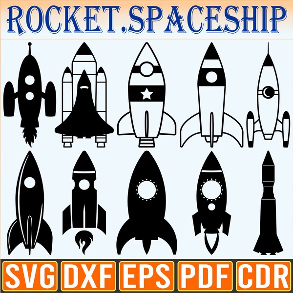 Rocket ship card svg - Etsy France