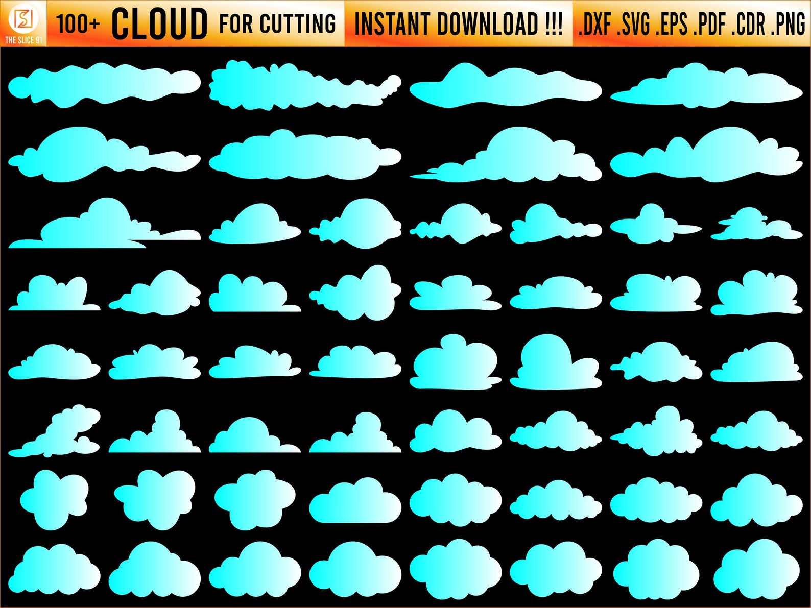 Cloud Bundle SVG Cloud Clipart Weather Svg Cloud - Etsy