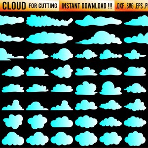 Cloud Bundle SVG Cloud Clipart Weather Svg Cloud - Etsy