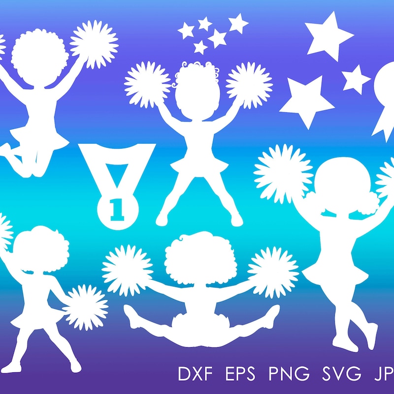 Cheerleader Silhouette Svg - Etsy