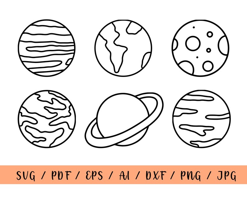 Planets SVG Clipart Bundle Cosmos Svg Cut File Space SVG | Etsy