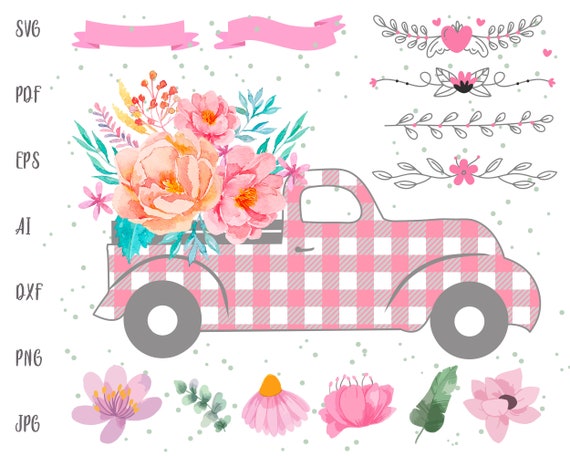 Floral Clipart Floral Car Svg Floral Truck Cut File Truck Svg - Etsy