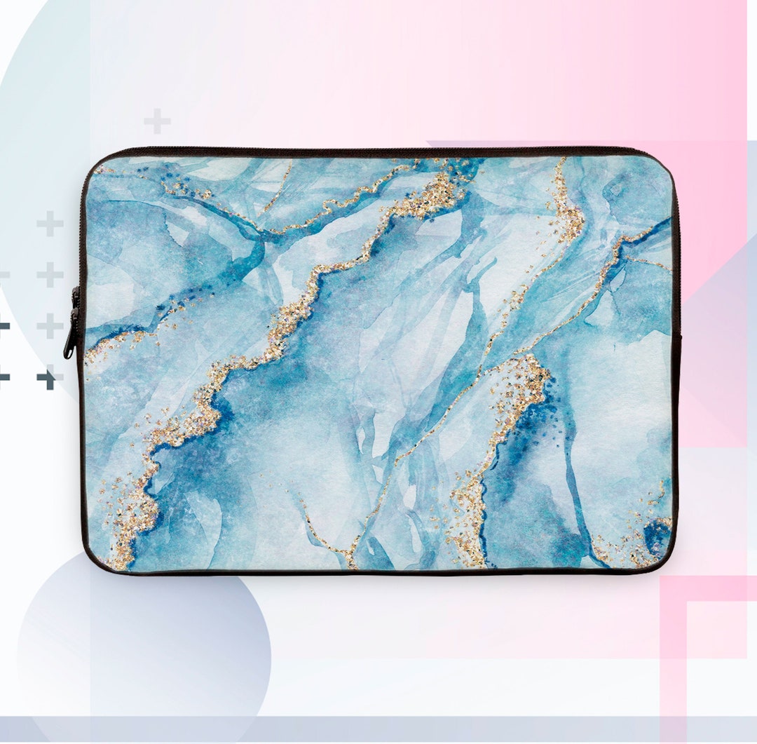 Light Blue Marble Laptop Sleeve, Granite Laptop Sleeve 12 Inch 13 Inch ...