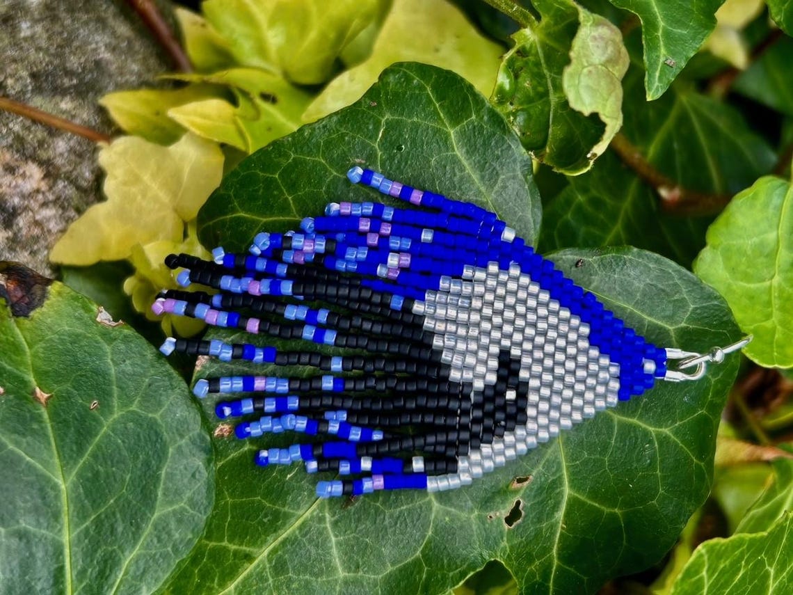 Earring Pattern for Beading- Brick Stitch With Small Fringe Boho Pagan ...