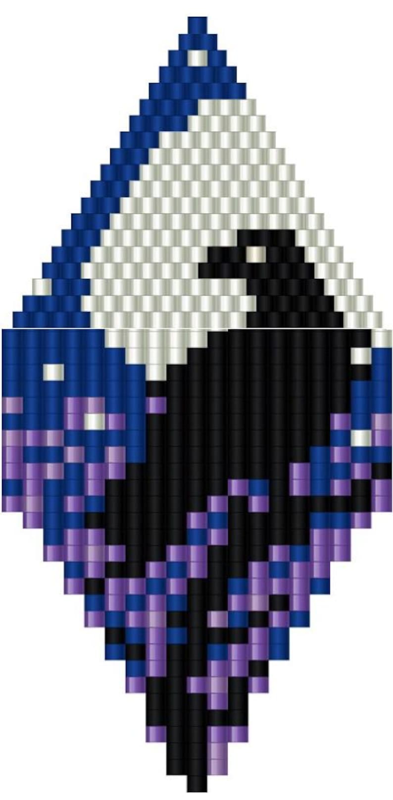 Earring Pattern for Beading- Brick Stitch With Small Fringe Boho Pagan ...