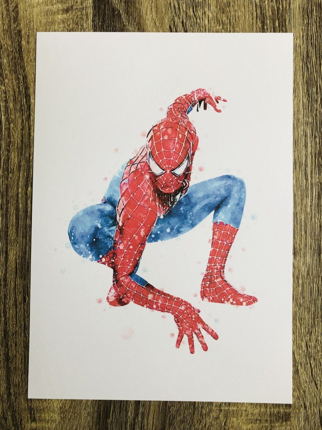 Marvel Avengers Superhero Spiderman Crouching Watercolour Print DIGITAL ...