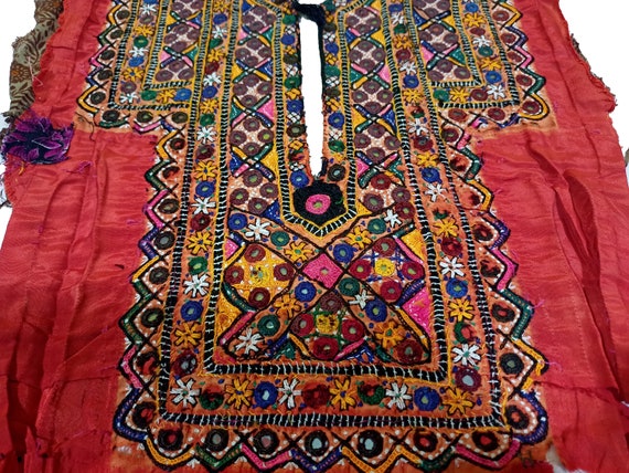 Vintage Banjara Yoke: Hand Embroidered Mirror Work Bo… - Gem