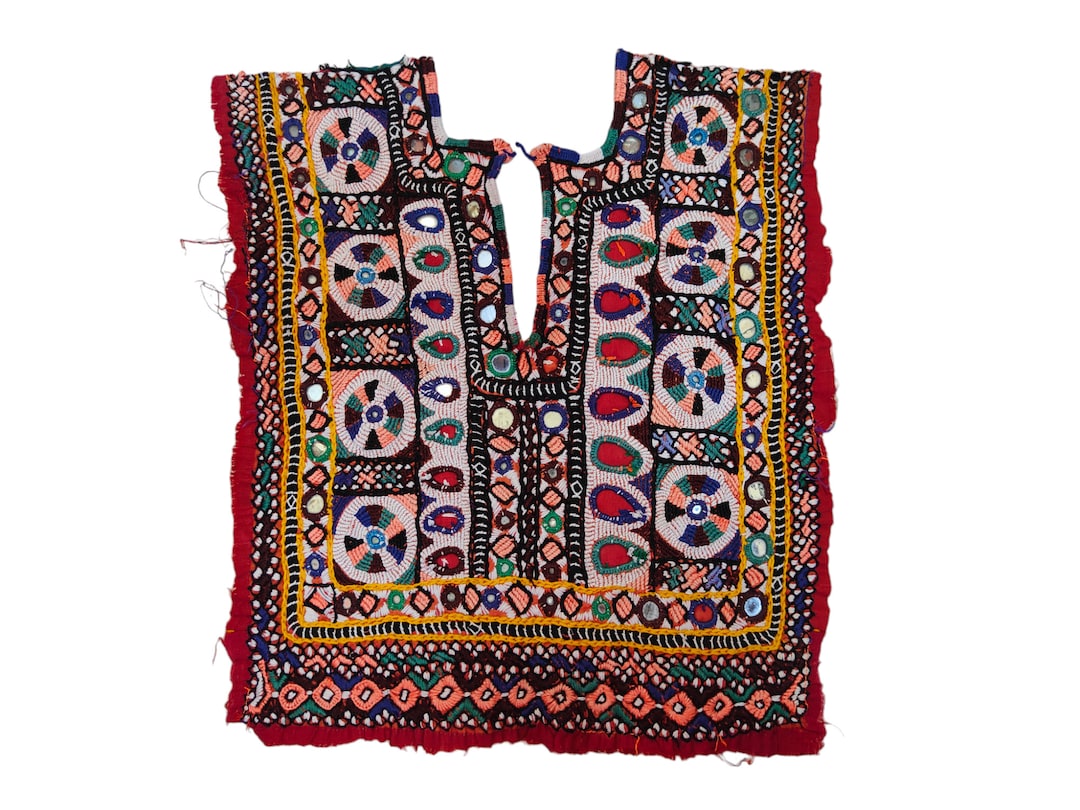 Banjara Yoke,afghani Patch Mirror Work Hand Embroidered Neck Yoke ...