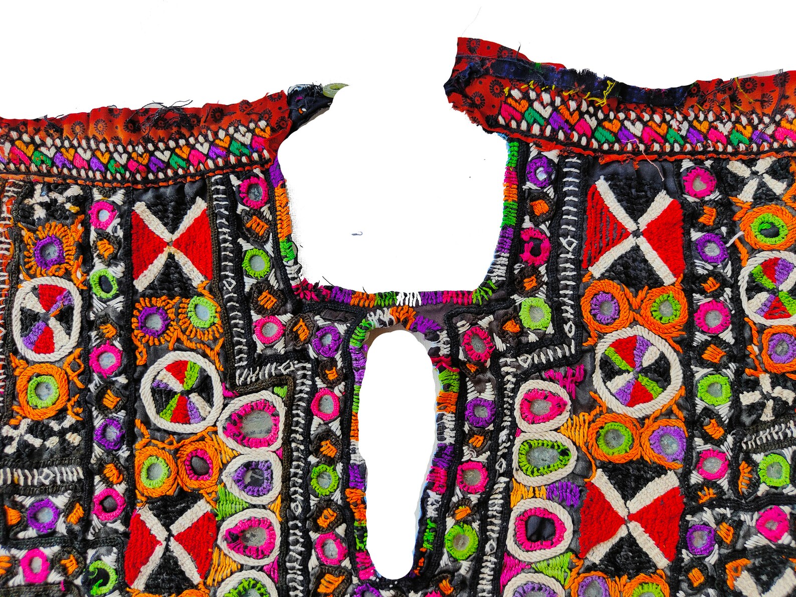 Banjara Yoke,afghani Patch Mirror Work Hand Embroidered Neck Yoke ...
