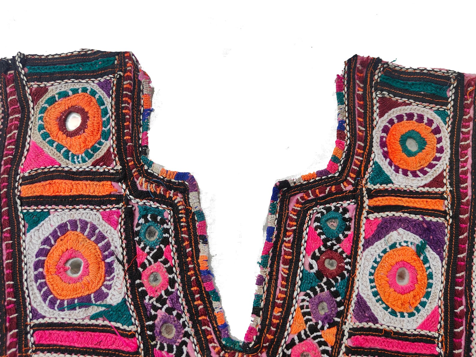 Banjara Yoke,afghani Patch Mirror Work Hand Embroidered Neck Yoke ...