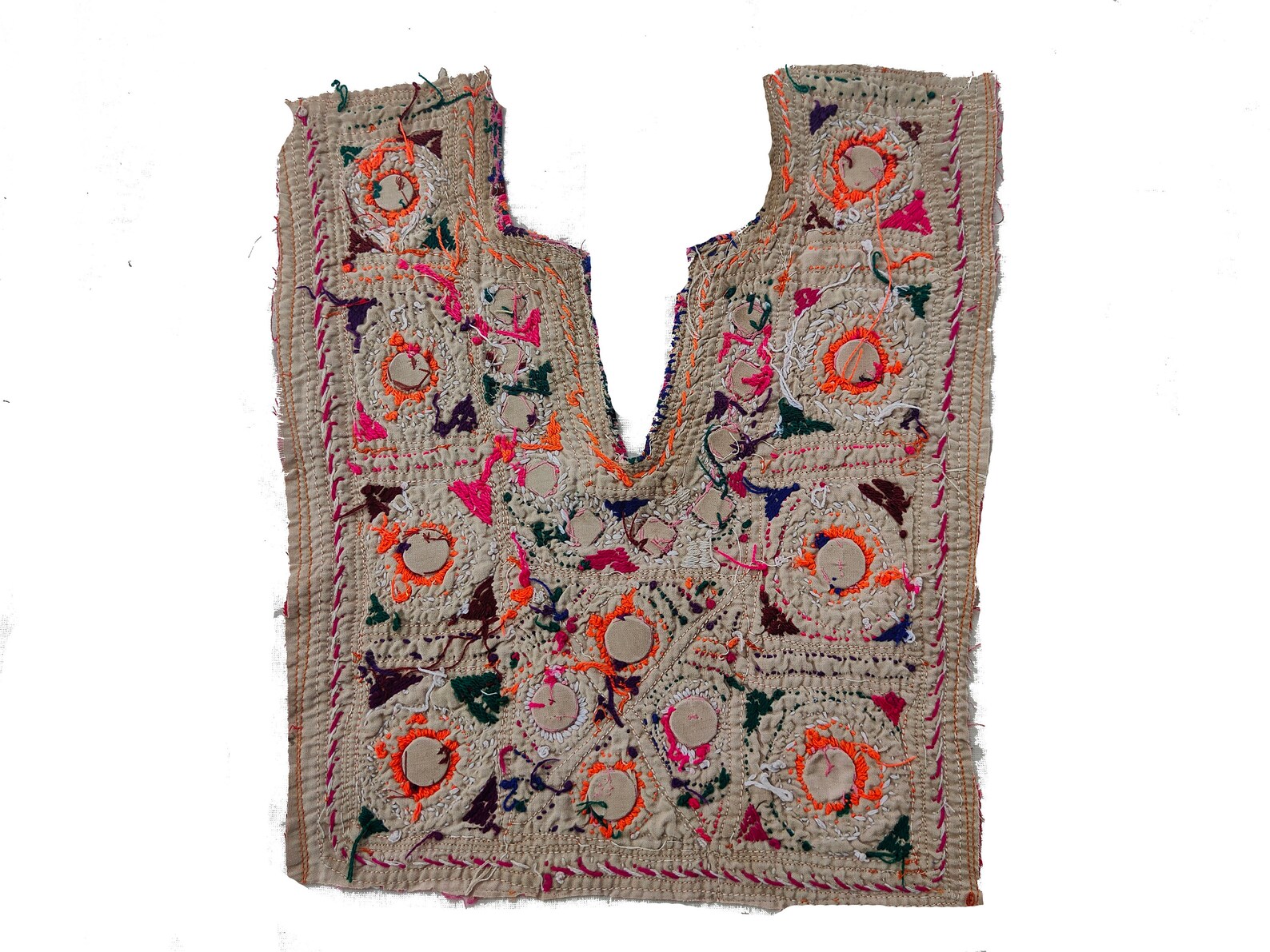 Banjara Yoke,afghani Patch Mirror Work Hand Embroidered Neck Yoke ...
