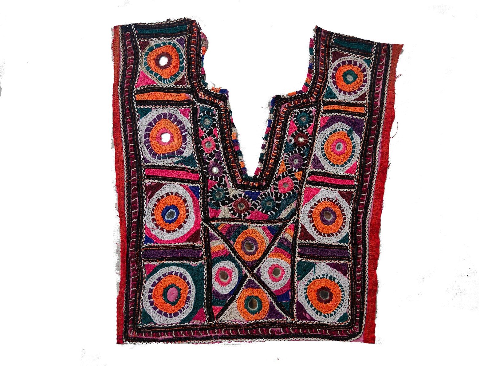 Banjara Yoke,afghani Patch Mirror Work Hand Embroidered Neck Yoke ...