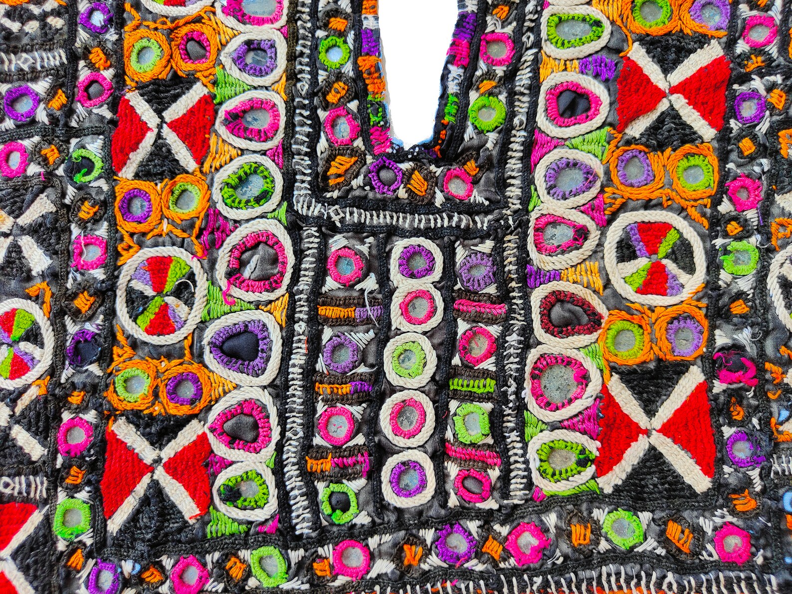 Banjara Yoke,afghani Patch Mirror Work Hand Embroidered Neck Yoke ...