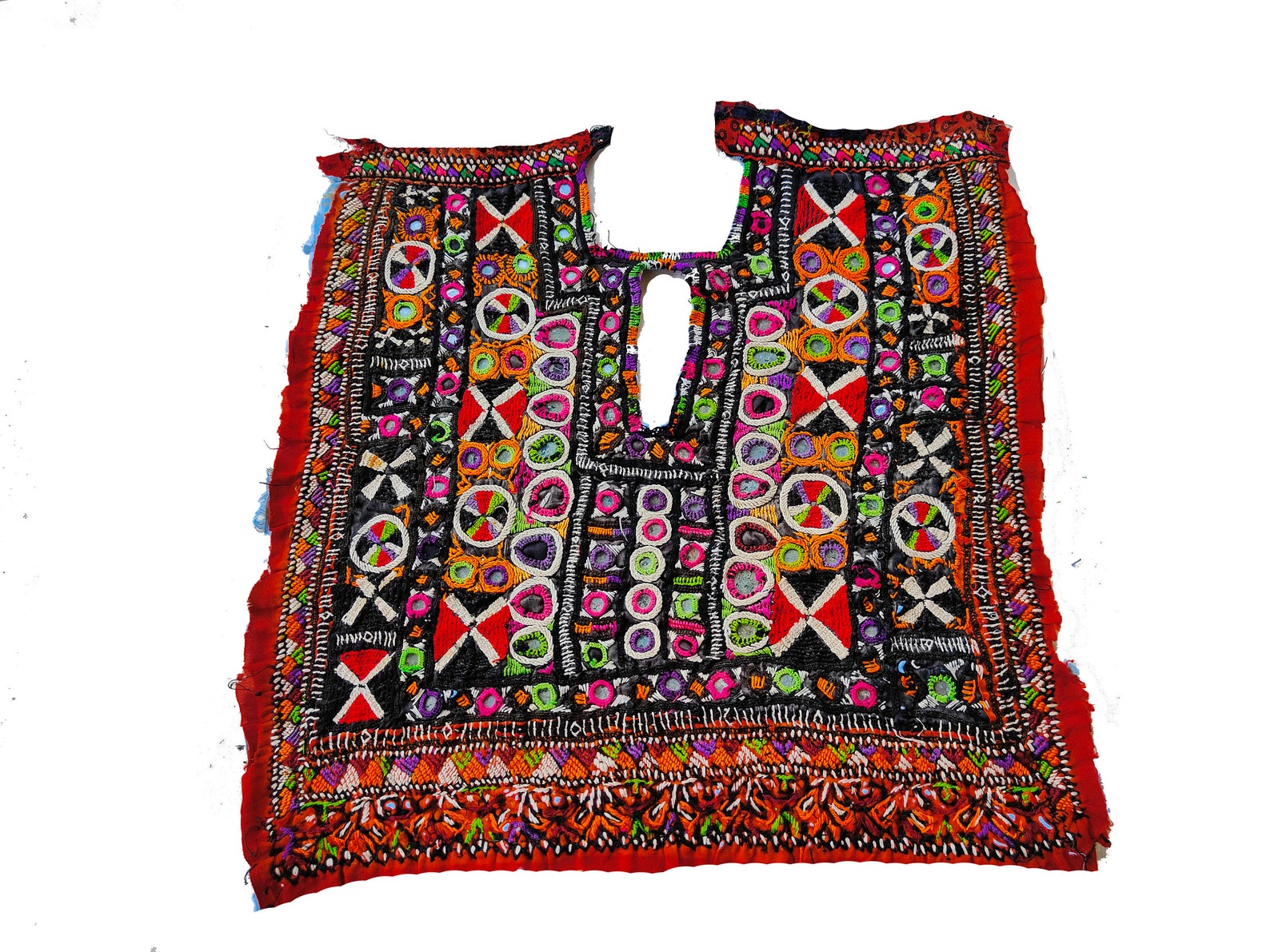 Banjara Yoke,afghani Patch Mirror Work Hand Embroidered Neck Yoke ...