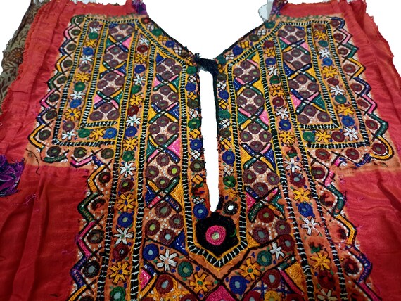 Vintage Banjara Yoke: Hand Embroidered Mirror Work Bo… - Gem