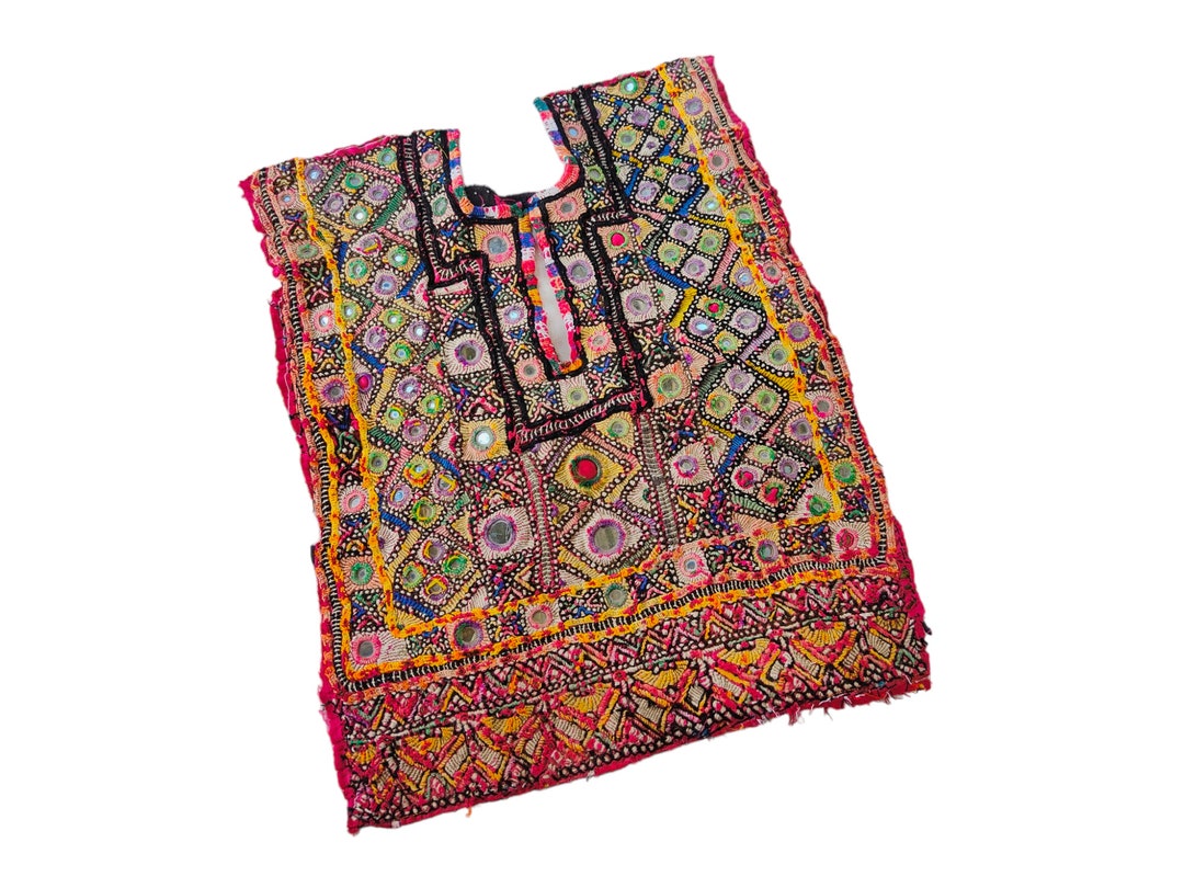 Banjara Yokeafghani Patch Mirror Work Hand Embroidered Neck - Etsy