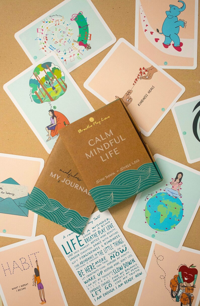Mindfulness Self Care Gift Box—33 Mindfulness Meditation Cards, Pocket ...