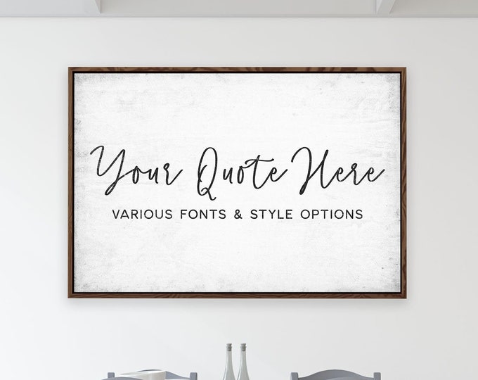 Custom Canvas Quote Sign Personalized Wall Art - Etsy