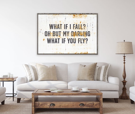 What If I Fall Sign Erin Hanson Quote Sign Motivational | Etsy