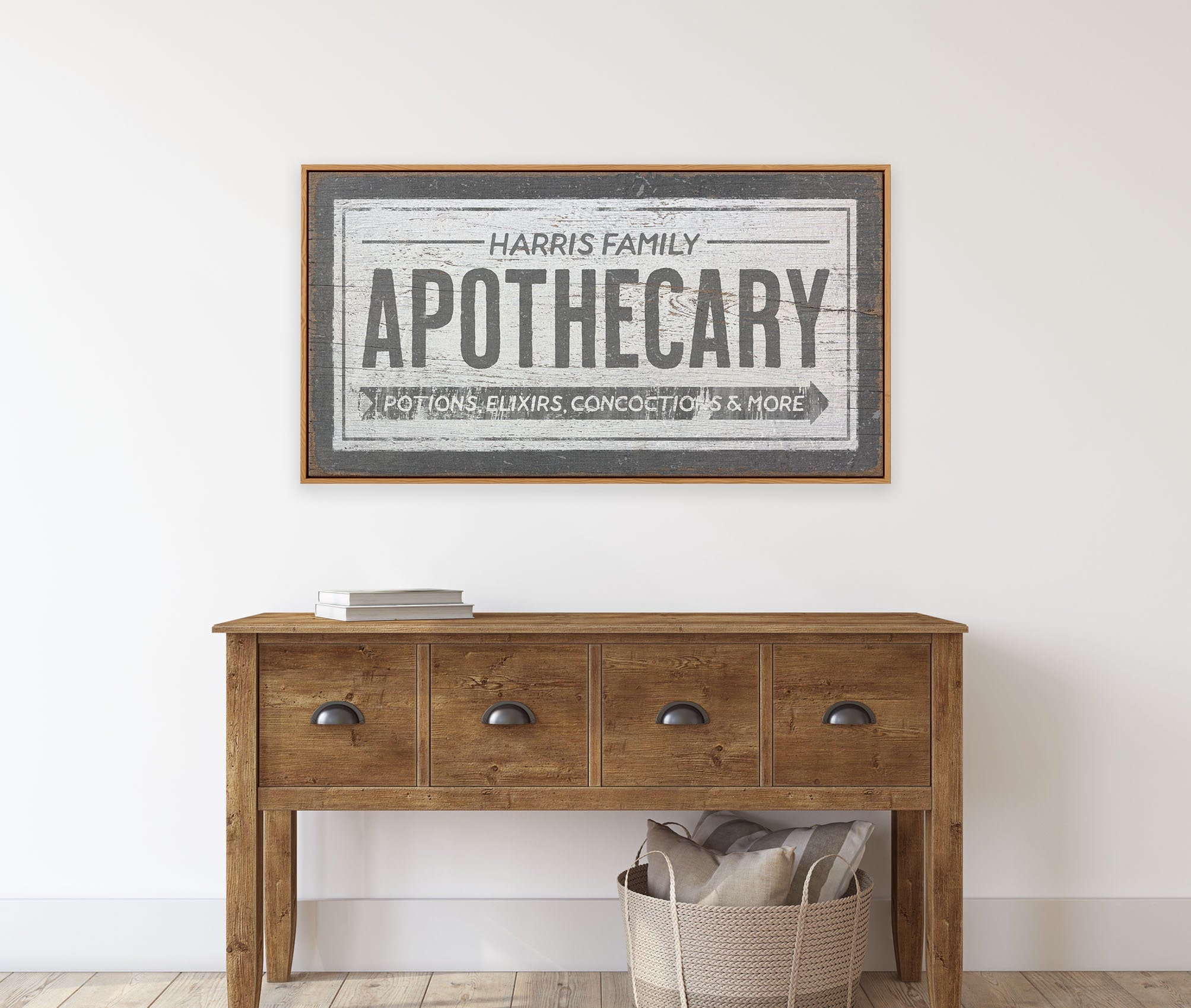 Apothecary Sign Modern Farmhouse Wall Decor Name - Etsy