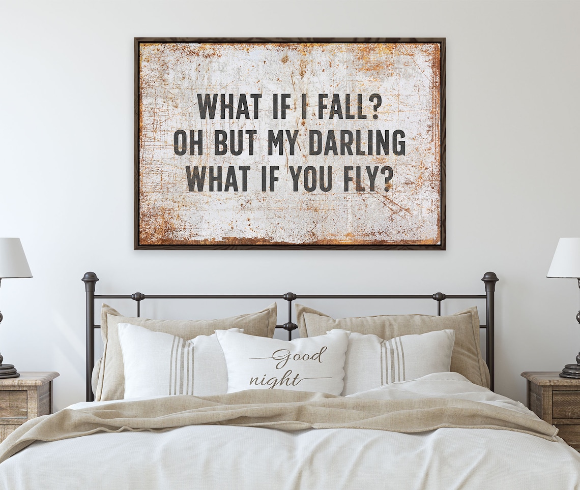 What If I Fall Sign Erin Hanson Quote Sign Motivational - Etsy